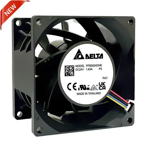 PFB0824DHEP5, 80x80x38mm, industrial fan, IP55, 24 VDC, 1.26 A, 30.24 ...